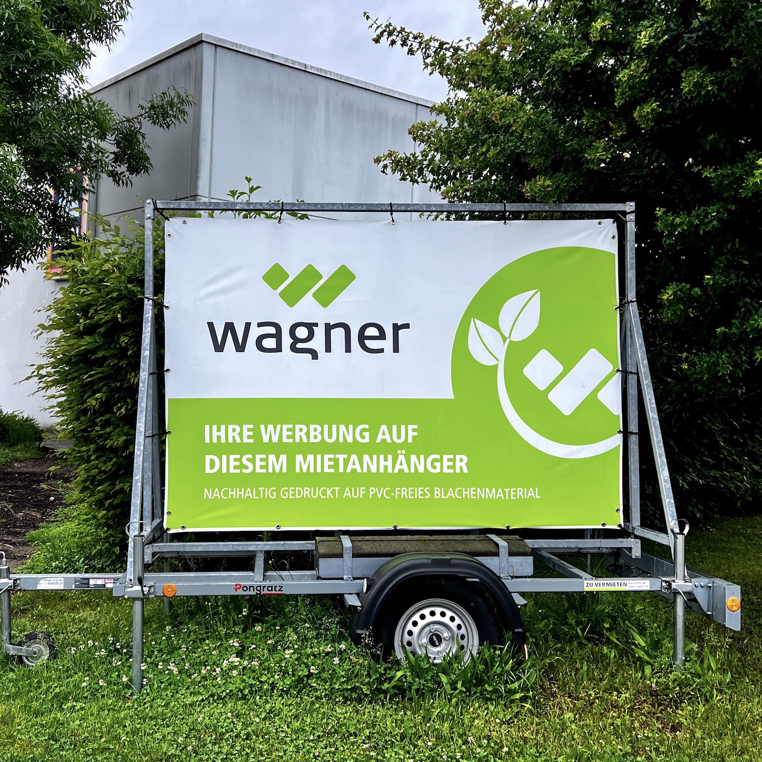 Ihre Werbung auf diesem Mietanhänger direkt bei Ihrer Zielgruppe